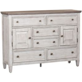 Liberty Furniture Heartland 2 Door 6 Drawer Chesser in Antique White ...