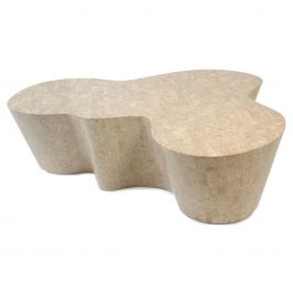 Oggetti Orgo Cocktail Table, White Limestone | Unlimited Furniture