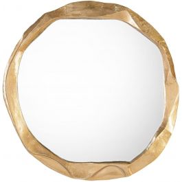 John Richards Round Ruga Mirror in Gold, Small | Unlimited Furniture