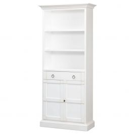 Sarreid Bookcase With Doors Cortina White
