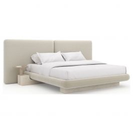 Caracole Classic Overlap Upholstered 2 Panel King Bed Ivory
