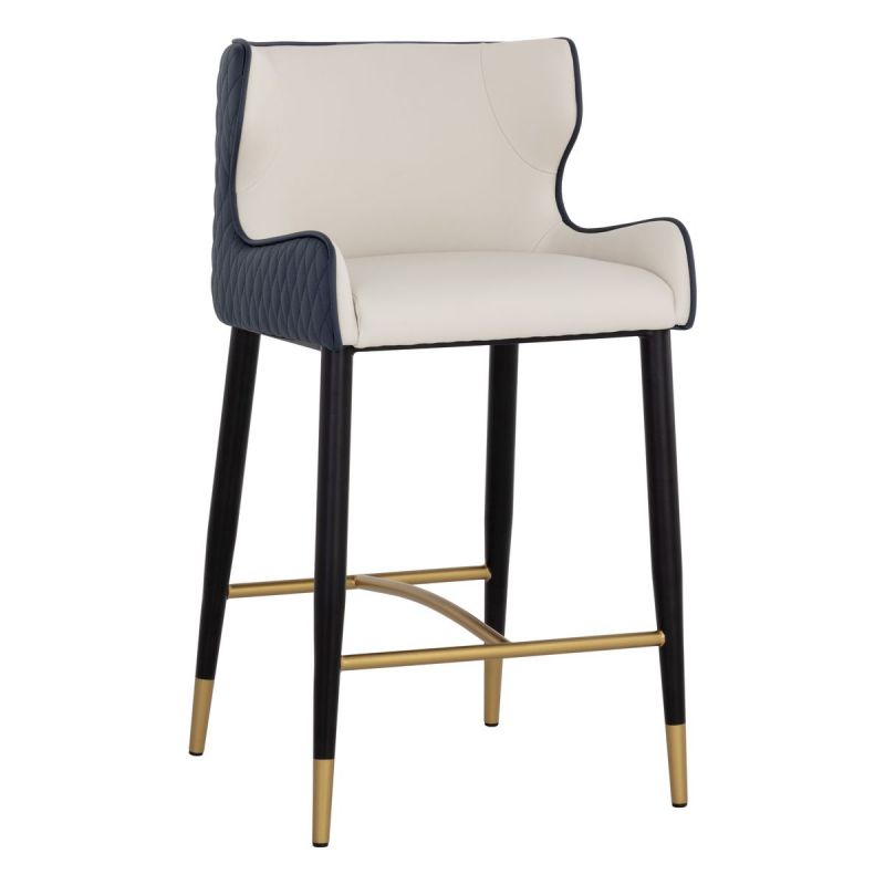 Sunpan Gianni Counter Stool - Dillon Cream/Dillon Thunder | Unlimited ...