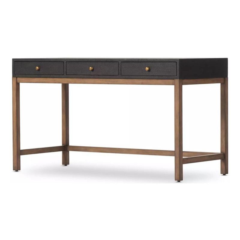 Four Hands Fiona Desk - Black Raffia | Unlimited Furniture
