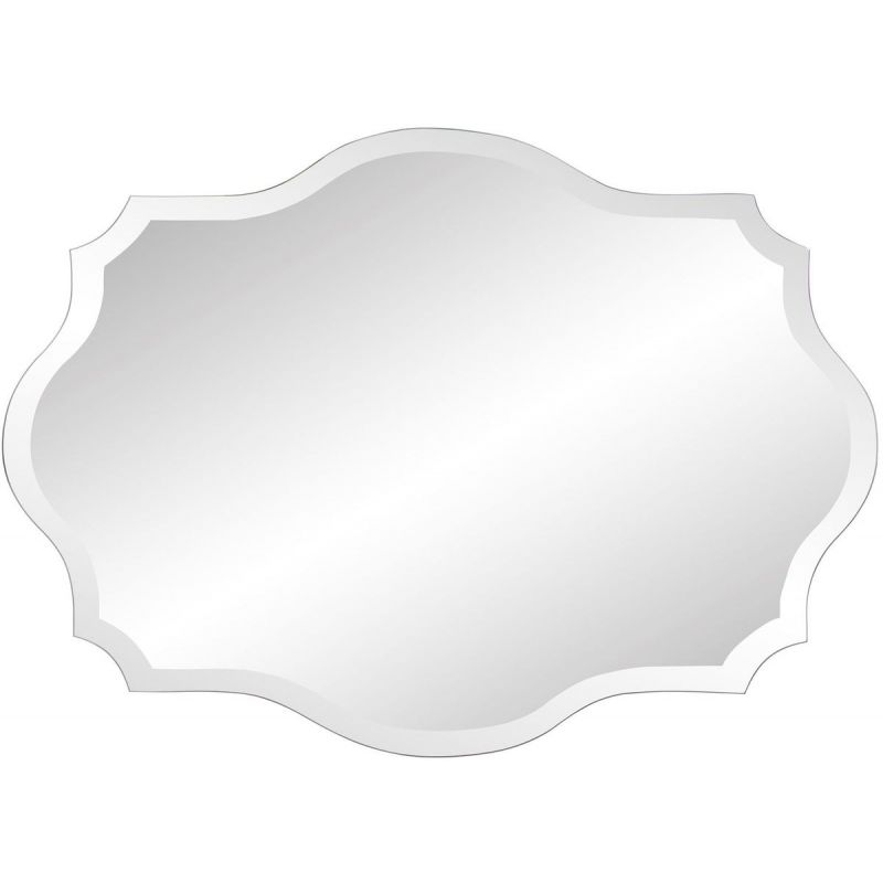 Howard Elliot Scalloped Frameless Oval Mirror | Unlimited Furniture