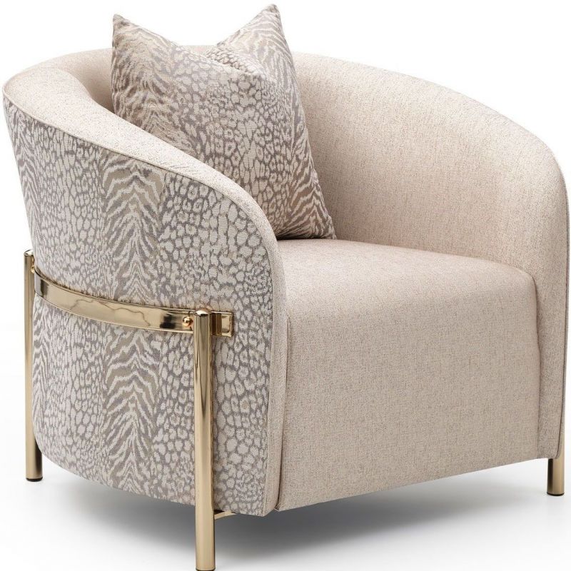 AICO Michael Amini Lisbon Chair - Opal Gold
