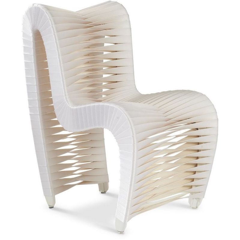 Phillips Collection Seat Belt Dining Chair, White | Unlimited Furniture