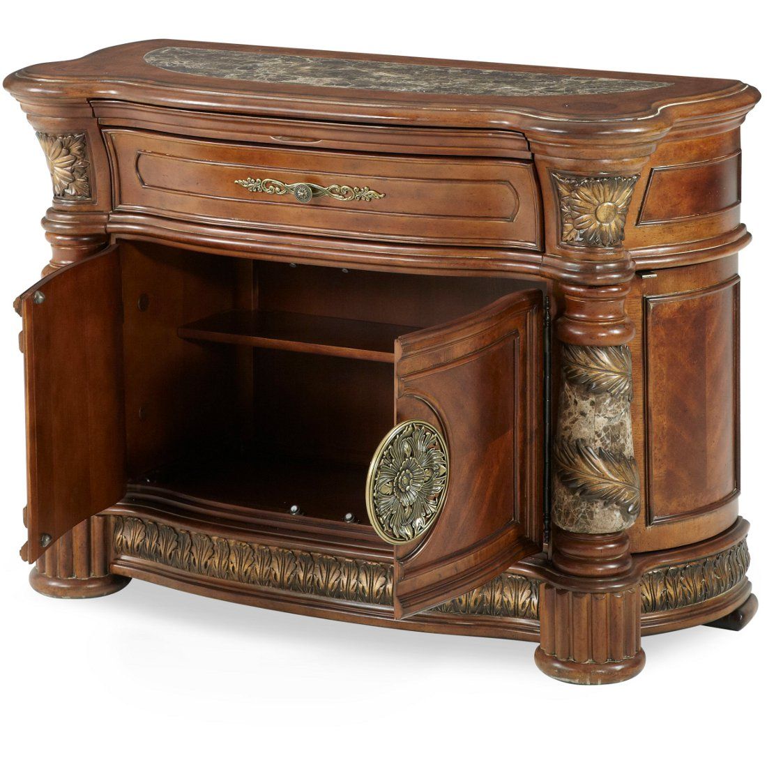 AICO Michael Amini Villa Valencia Dresser & Mirror | Unlimited Furniture