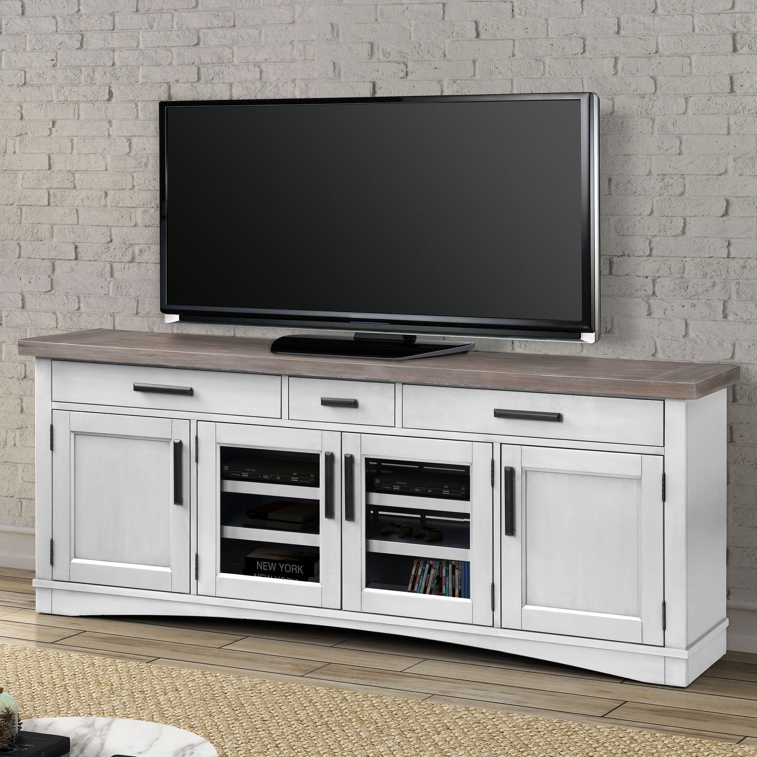 Parker House Americana Modern 3-PC 92" Entertainment Center - Cotton ...