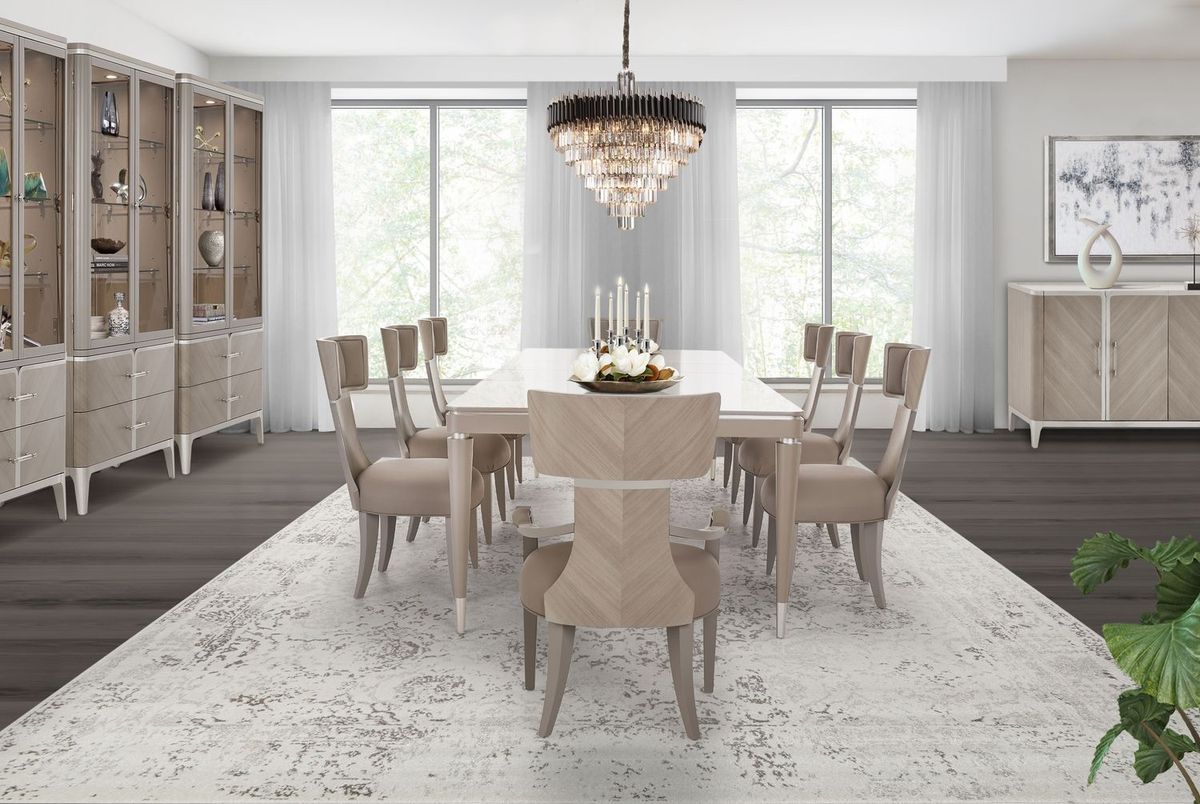AICO Michael Amini Lanterna Octagonal Dining Table | Unlimited Furniture