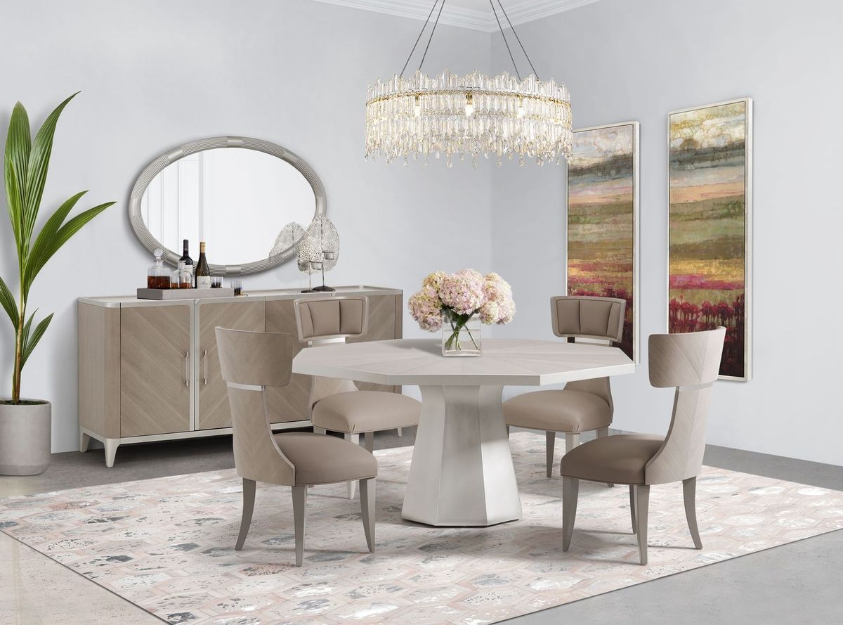 AICO Michael Amini Lanterna Octagonal Dining Table | Unlimited Furniture