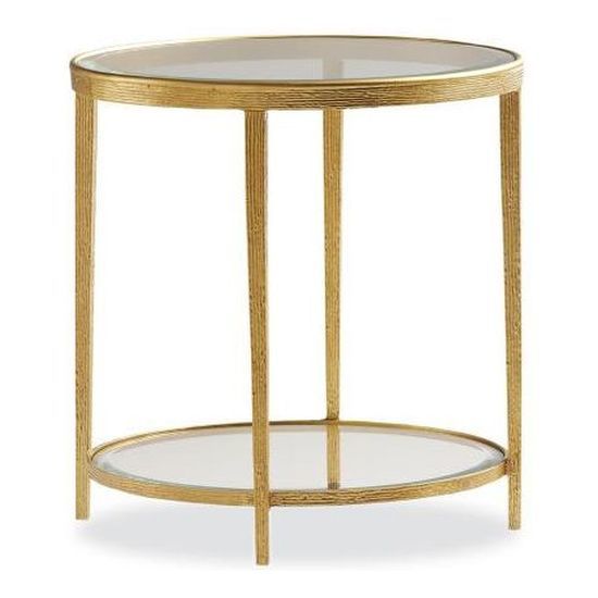 Maitland-Smith Jinx Brass Oval Cocktail Table | Unlimited Furniture