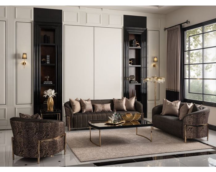 AICO Michael Amini Lisbon Sofa Set - Onyx Gold
